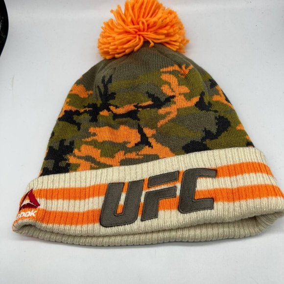 Reebok | Accessories | Ufc Camouflage Reebok Hat Beanie Pom Pom Cap Men ...